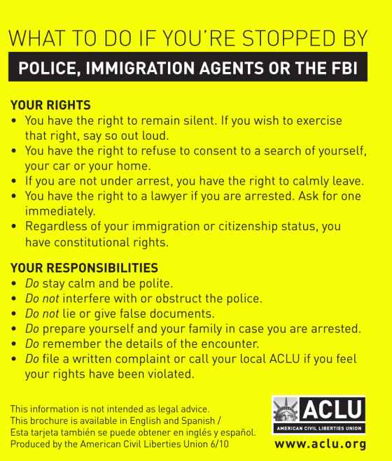 Know Your Rights Aclu Of Louisiana